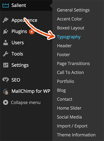 salient-theme-typography-settings - WPLauncher